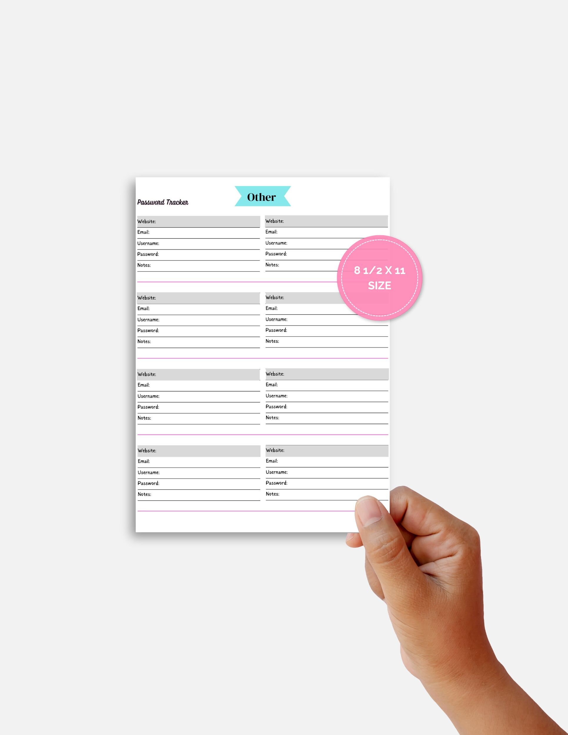 Printable Password Tracker BUNDLE, Password Tracker, Password Log ...