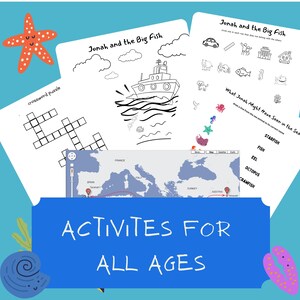 Jonah and the Whale Big Fish Bible Story, Printable Narrative, Sunday ...