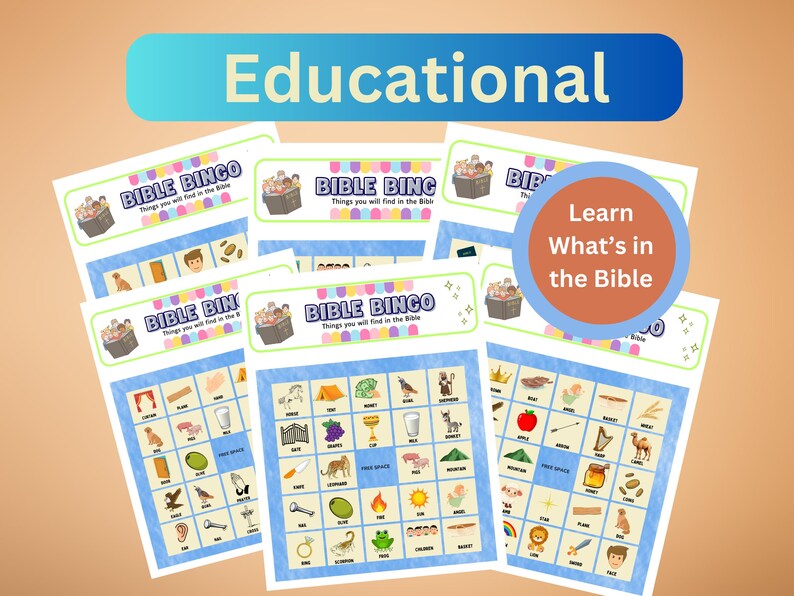 Bible Bingo Game for Kids Activities - Fun, Exciting and Educational ...
