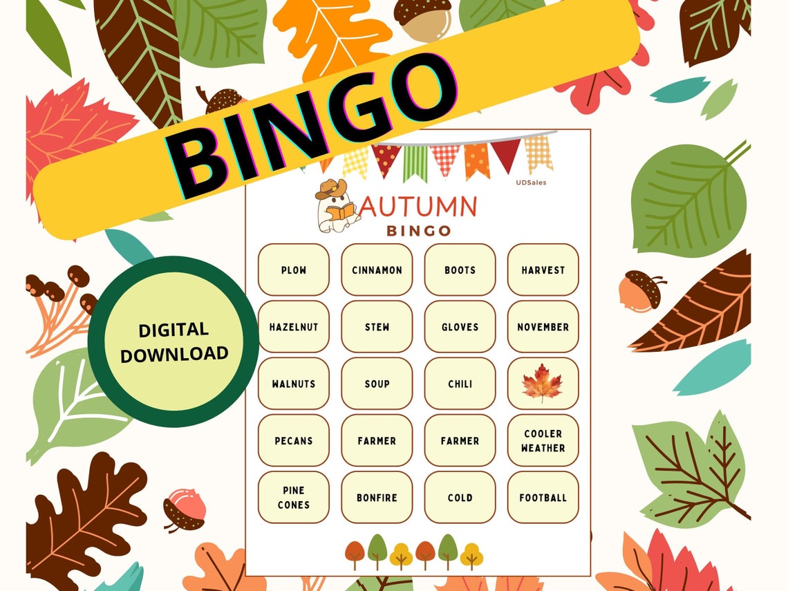 Fall Bingo Printables Autumn Bingo-kids Activity and Family Fun ...