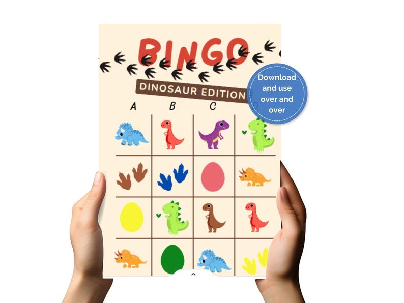 Dinosaur Bingo Game, Printable Classroom Game, Backyard Bingo ...