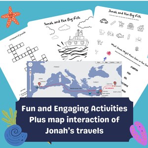Jonah and the Whale Big Fish Bible Story, Printable Narrative, Sunday ...