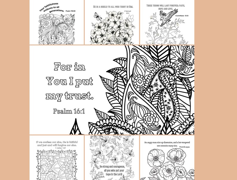 Inspirational Scripture Adult Coloring Pages - Relaxing and Uplifting ...