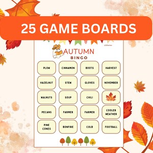 Fall Bingo Printables Autumn Bingo-kids Activity and Family Fun ...