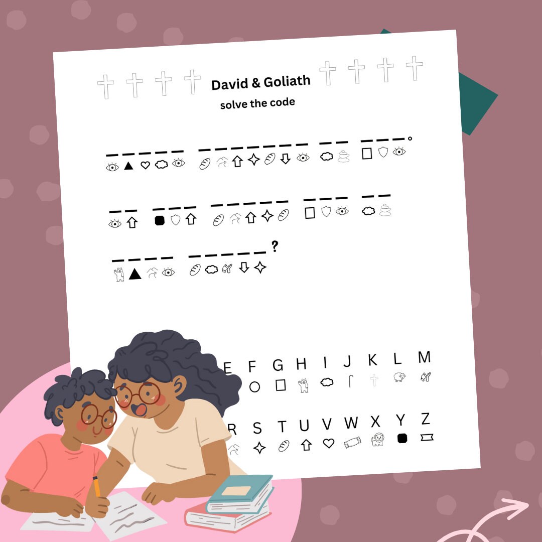 David and Goliath Bible Study, Instant Download, Kids Bible Study ...