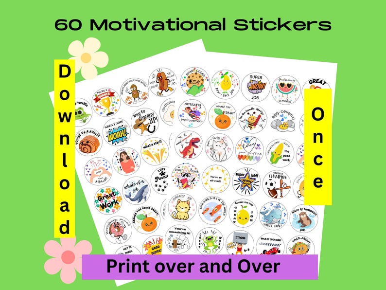 Printable Student Reward Stickers, Teacher Homeschool Stickers (PDF) - Etsy