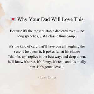 Dad Thumbs up Card | Funny Father's Day Gift! Card for Dad | Dad Text ...