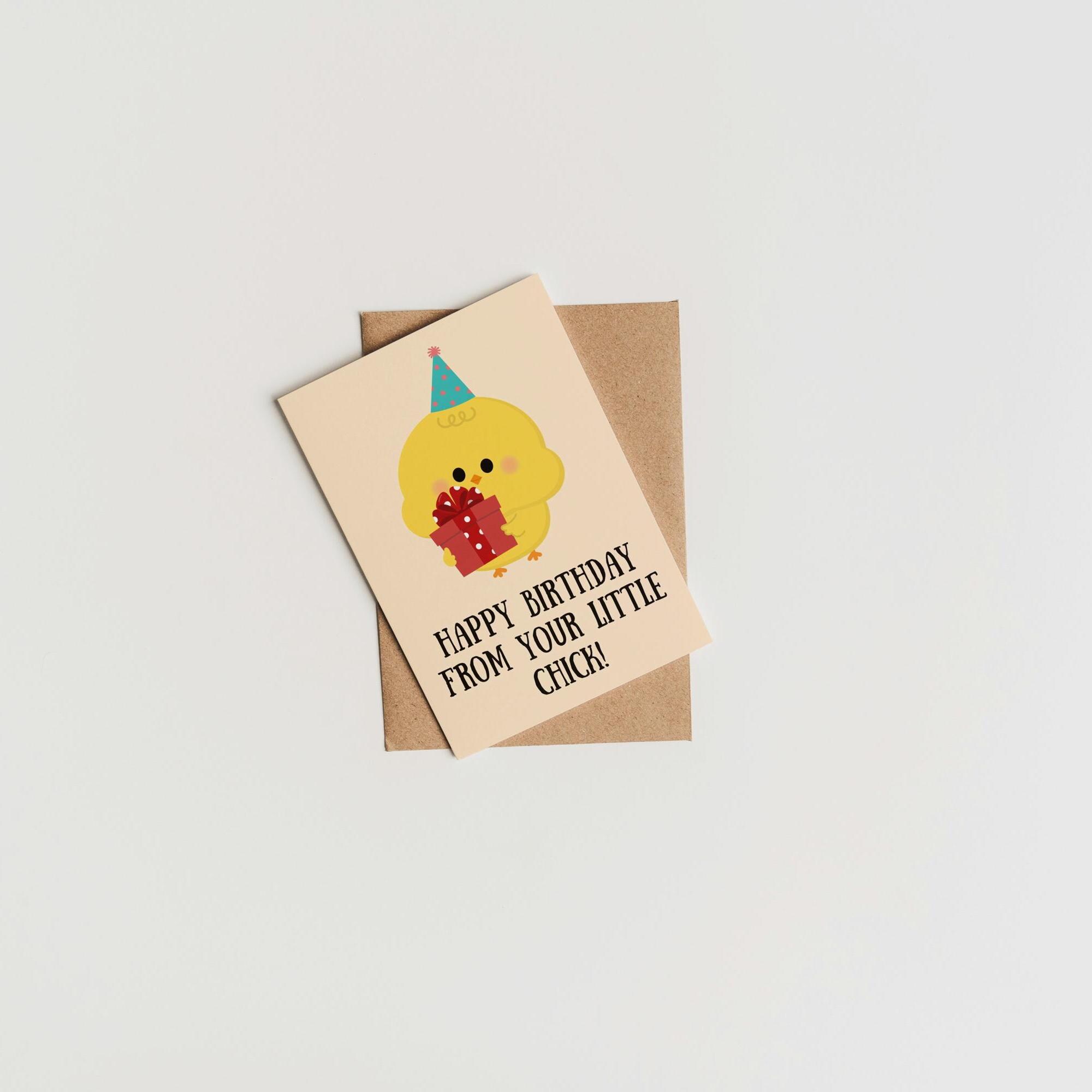 Happy Birthday Card | Cute Chick Birthday Card – Adorable & Funny ...