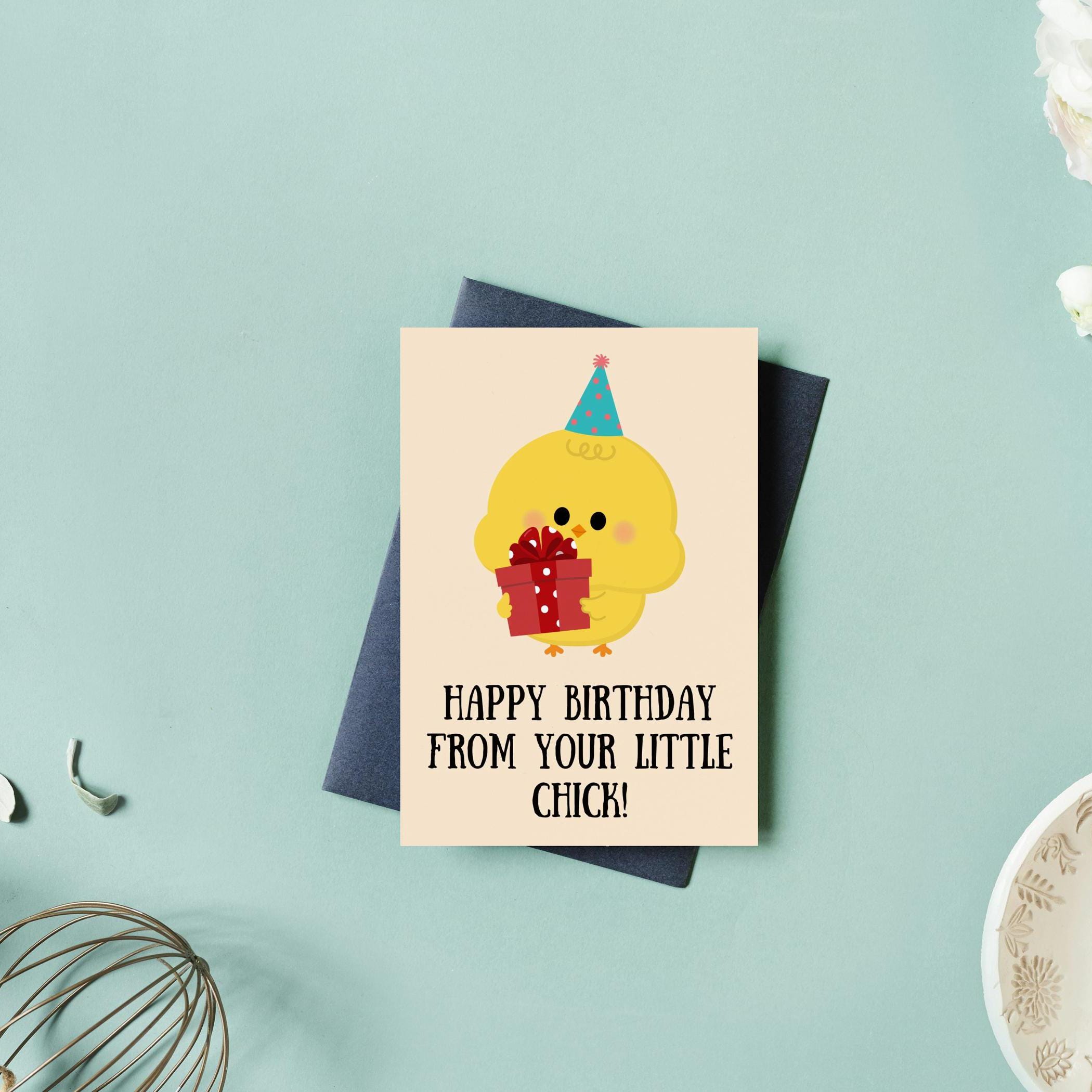 Happy Birthday Card | Cute Chick Birthday Card – Adorable & Funny ...