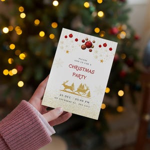 Christmas Party Invitation Card | Digital Download Printable - Etsy