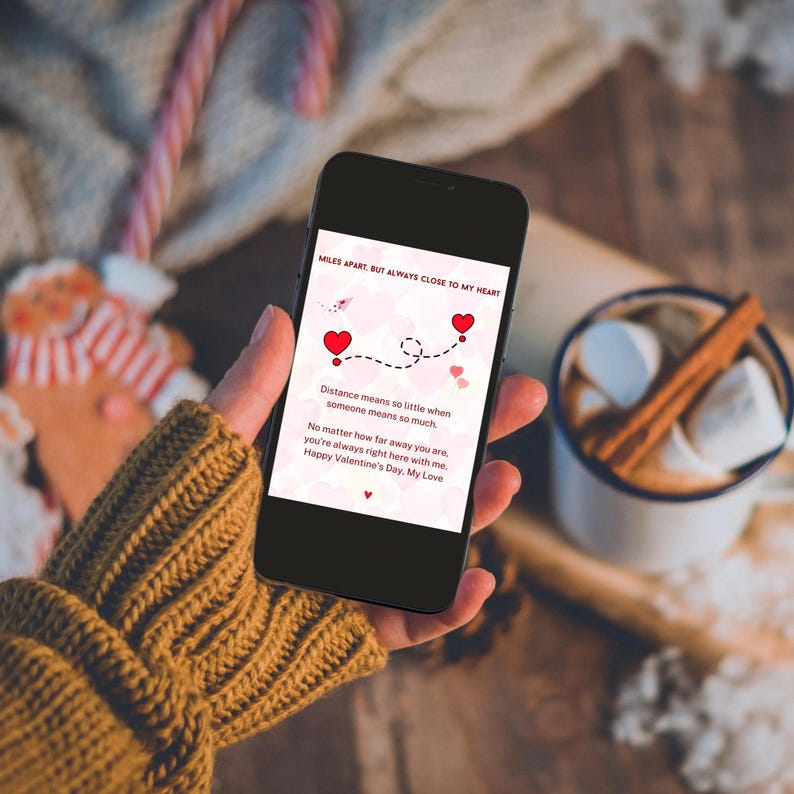 Long Distance Relationship Valentines Card | Meaningful Valentines Gift ...