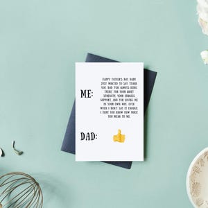 Dad Thumbs up Card | Funny Father's Day Gift! Card for Dad | Dad Text ...