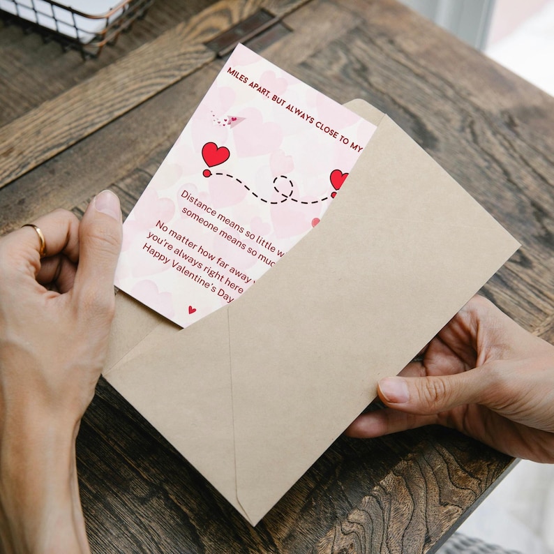 Long Distance Relationship Valentines Card | Meaningful Valentines Gift ...