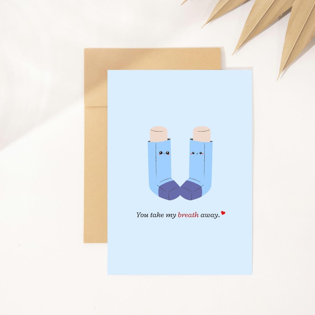 Funny Inhaler Pun Card | I Love You Card | Love Birthday Anniversary ...