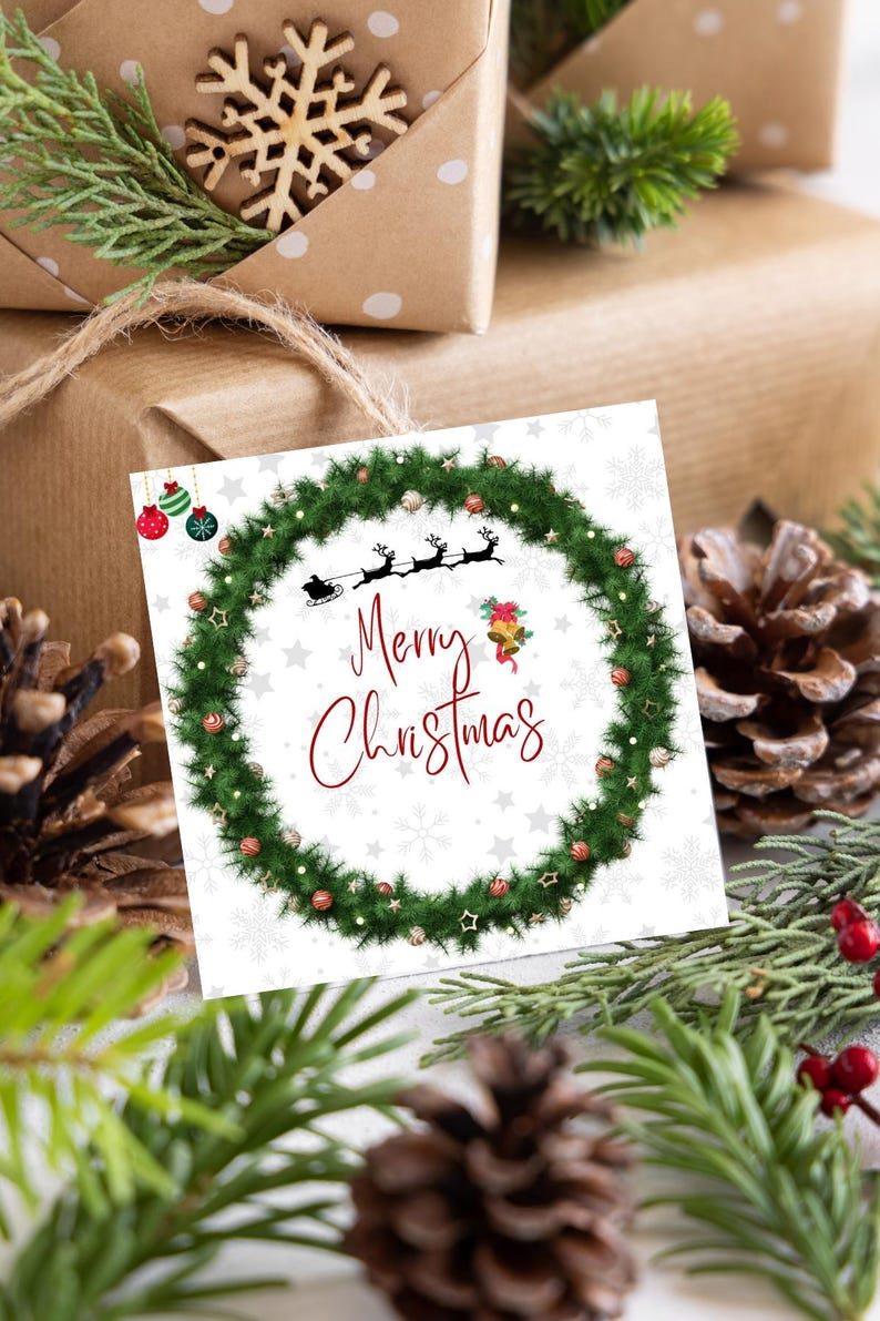 Editable Merry Christmas Card | Digital Download Printable - Etsy