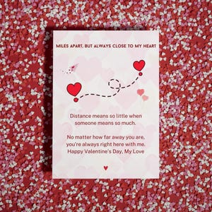Long Distance Relationship Valentines Card | Meaningful Valentines Gift ...
