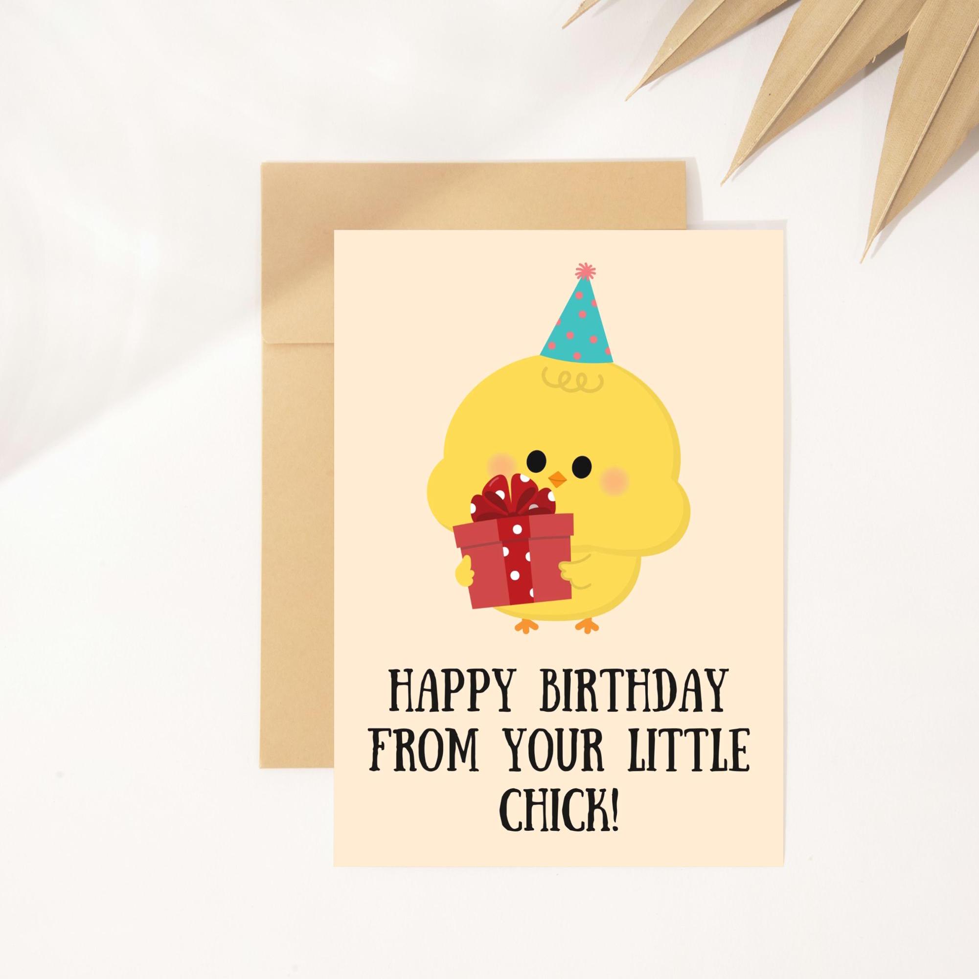 Happy Birthday Card | Cute Chick Birthday Card – Adorable & Funny ...