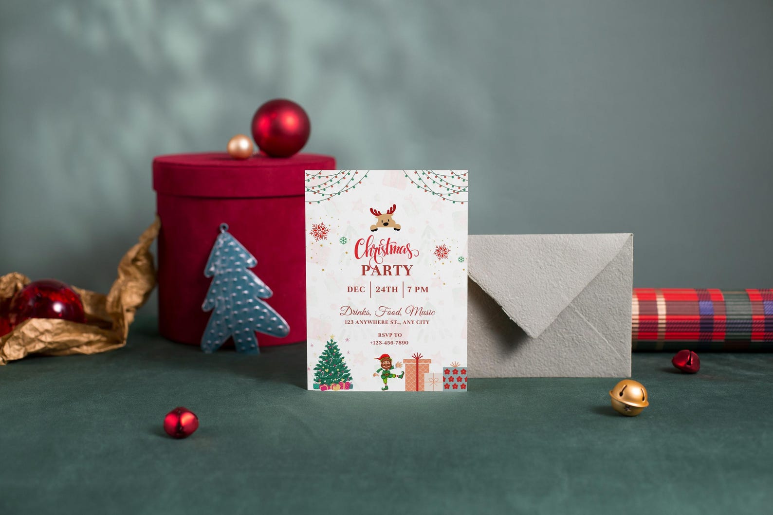 Christmas Party Invitation Card | Digital Download Printable - Etsy