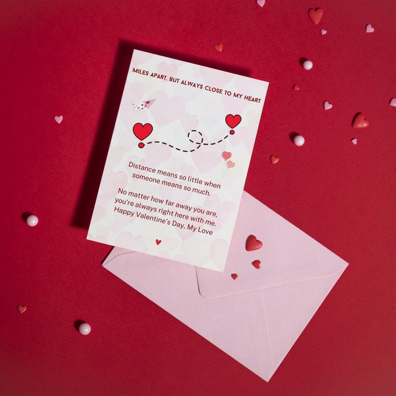 Long Distance Relationship Valentines Card | Meaningful Valentines Gift ...