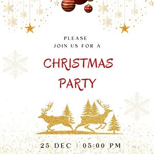 Christmas Party Invitation Card | Digital Download Printable - Etsy