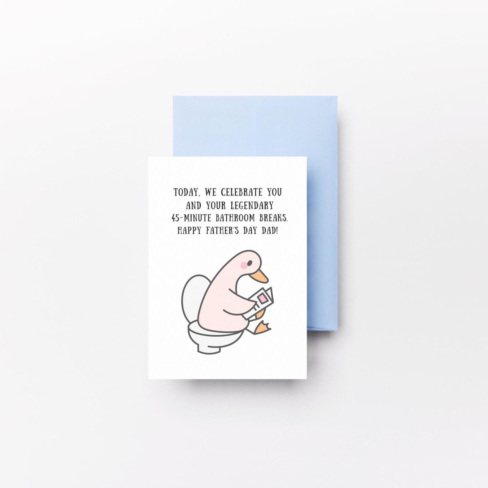 Funny Father's Day Gift! Card for Dad | Dad on Toilet | Happy Father's ...