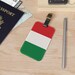 Italy Flag Luggage Tag Premium Leather Strap Stylish Acrylic Tag ...