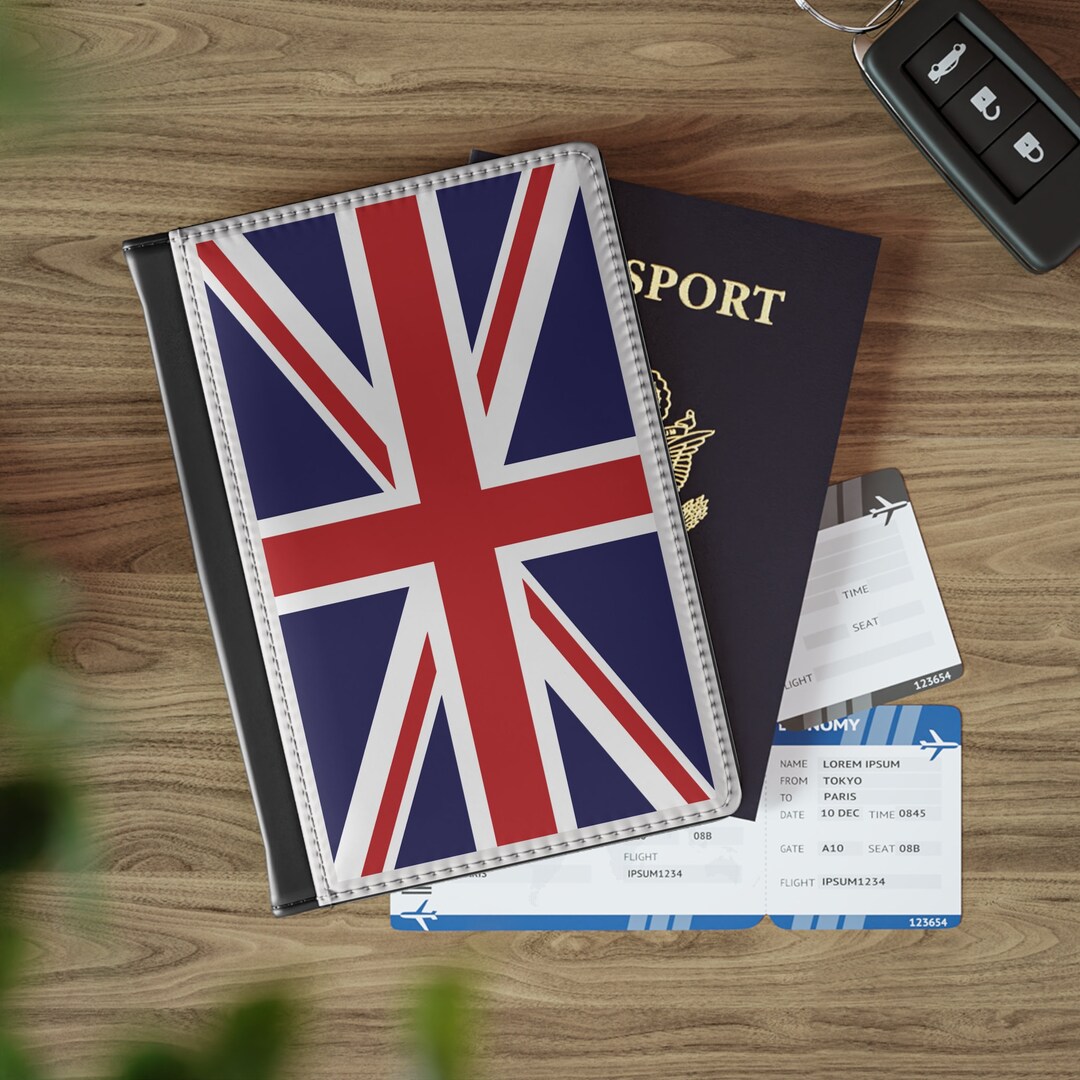 UK Flag Passport Cover RFID Passport Wallet PU Leather Cover Boarding ...