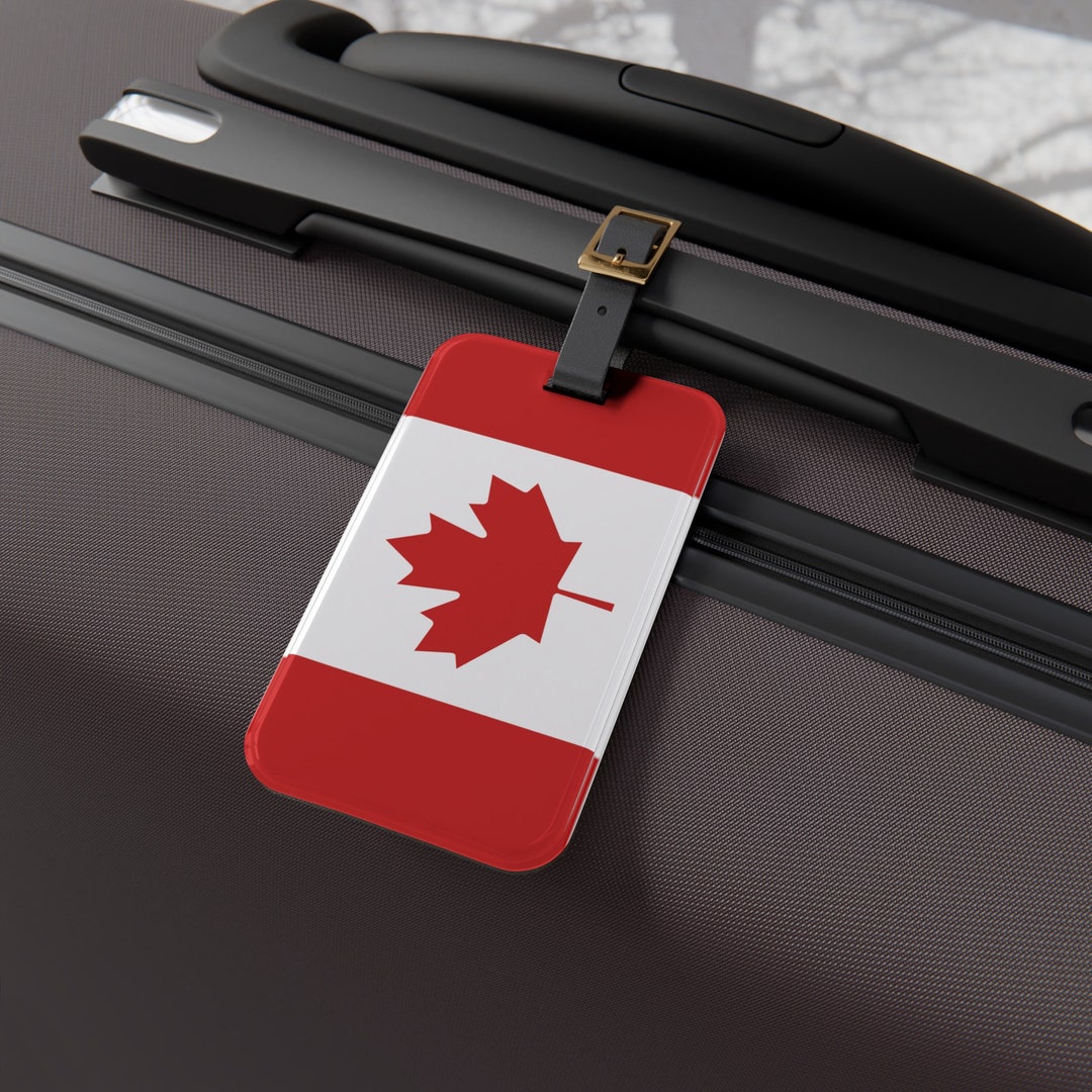 Canada Flag Luggage Tag Premium Leather Strap Stylish Acrylic Tag ...
