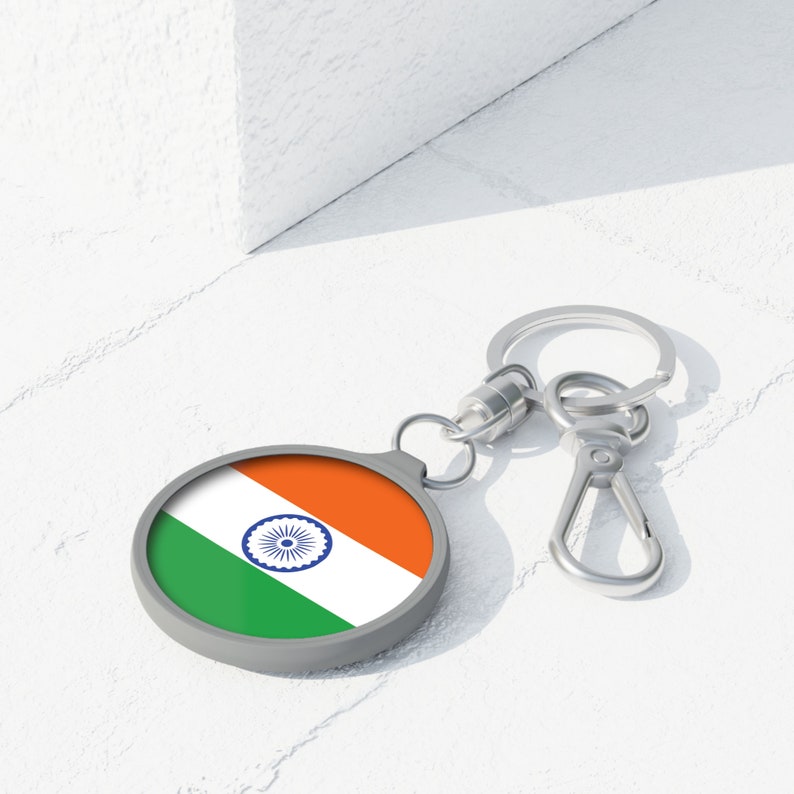 Indian Flag Keyring Tag Premium Metal Key Ring Stylish Acrylic & TPU ...