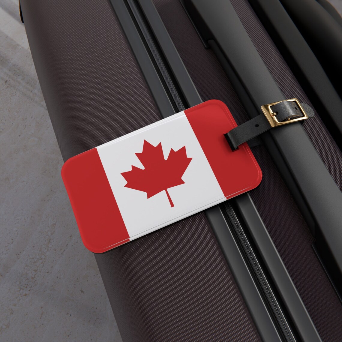 Canada Flag Luggage Tag Premium Leather Strap Stylish Acrylic Tag ...