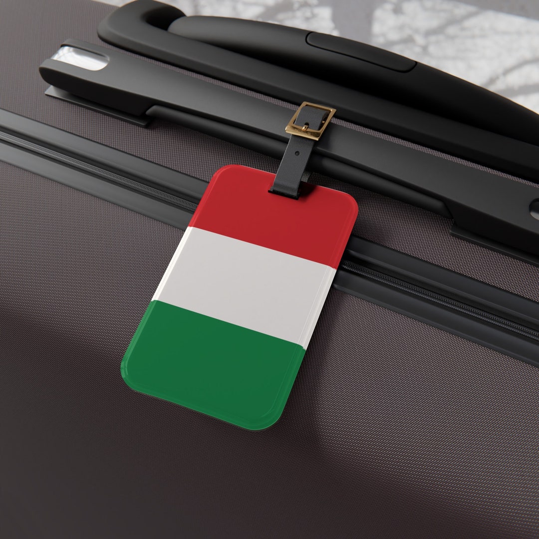 Italy Flag Luggage Tag Premium Leather Strap Stylish Acrylic Tag ...