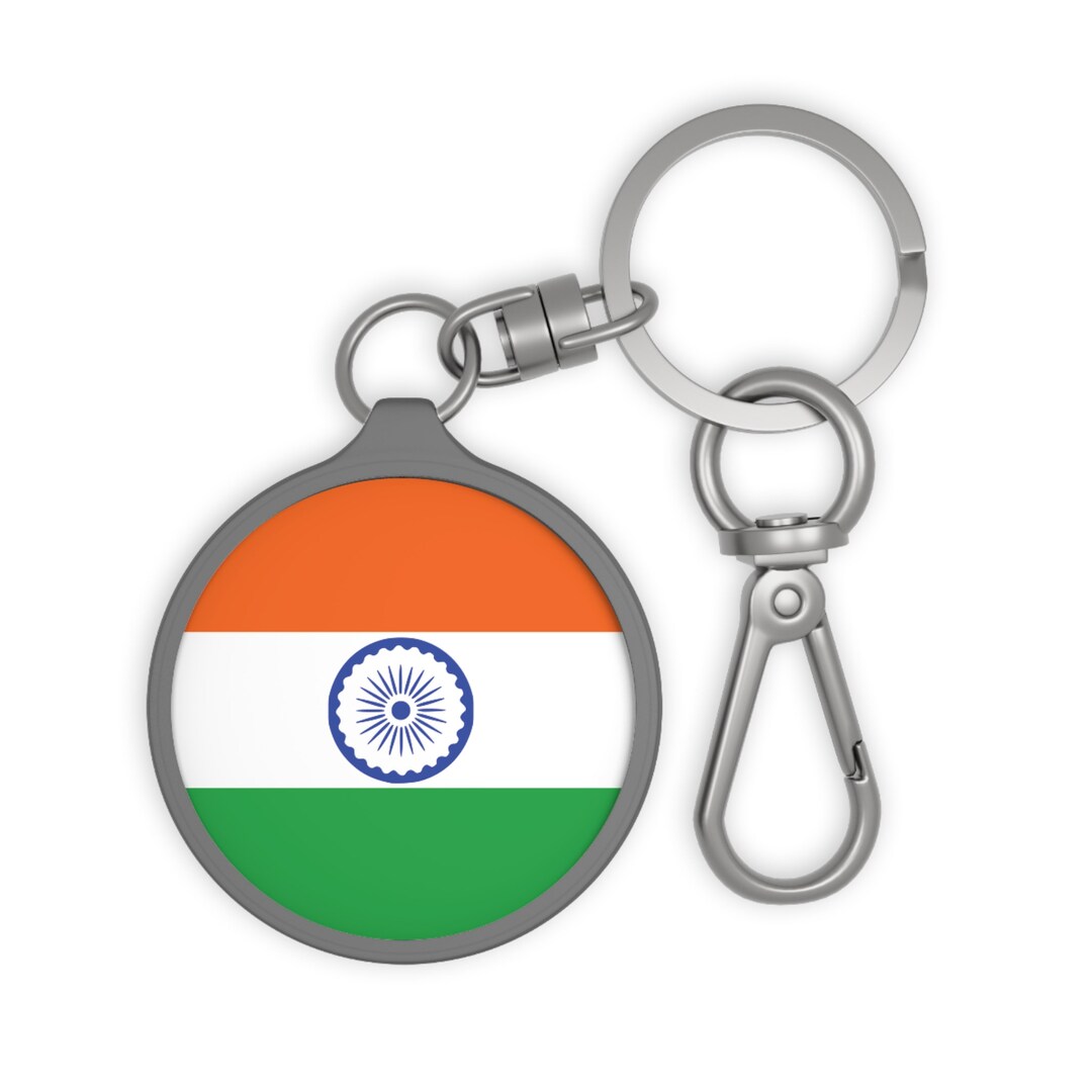 Indian Flag Keyring Tag Premium Metal Key Ring Stylish Acrylic & TPU ...