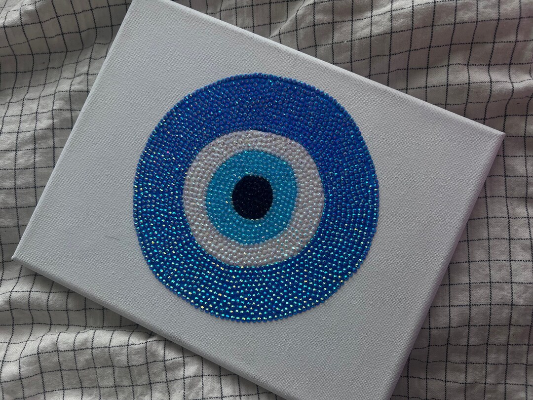 Evil Eye Rhinestone Canvas, Rhinestone Wall Decor, Evil Eye Wall Art - Etsy