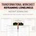 Reframing Loneliness Worksheet, Mental Health Printable, Positive ...