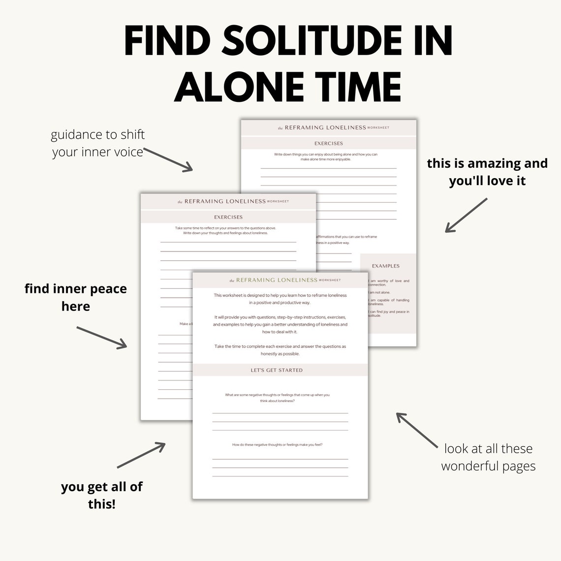 Reframing Loneliness Worksheet, Mental Health Printable, Positive ...