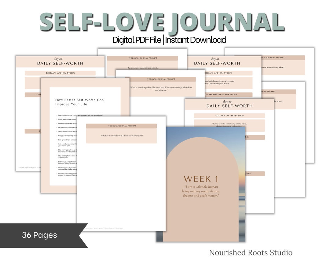 Self-love Printable Journal, Self-compassion - Etsy