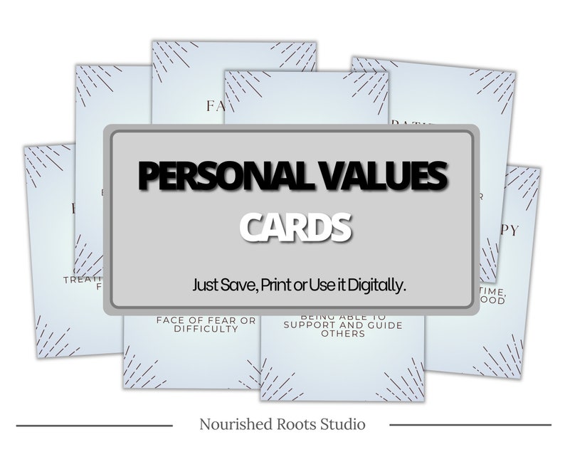 Personal Values Card Deck - Etsy