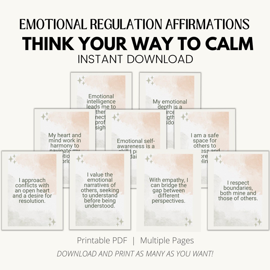 Emotional Regulation Affirmation Cards for Parents, Manage Triggers ...
