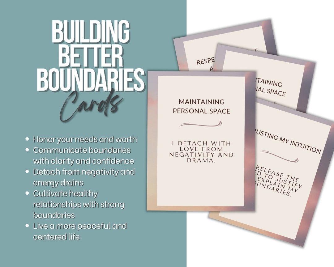 Building Better Boundaries Positive Affirmation Cards, Self-esteem ...