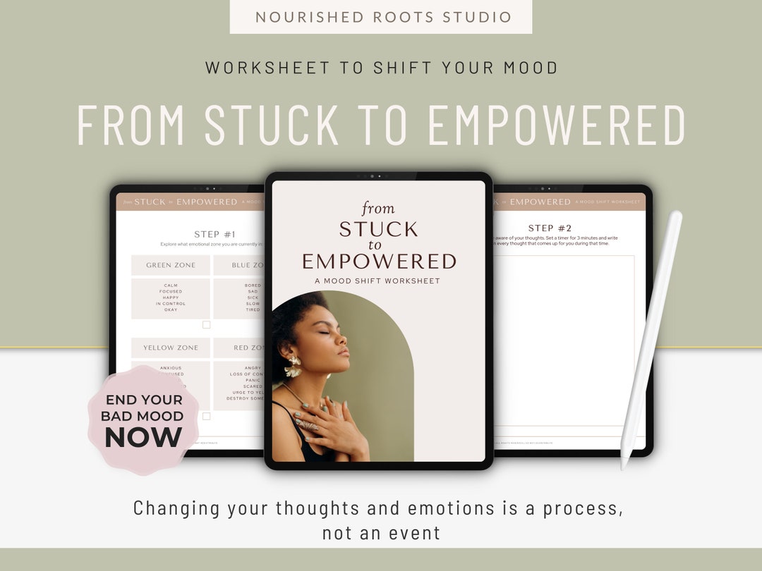 From Stuck to Empowered Mood Shift Printable Worksheet, Mental Health ...