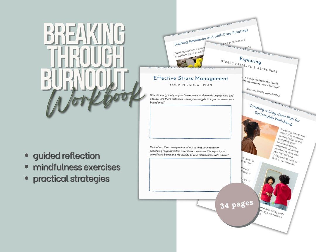 Breaking Through Burnout Workbook, Energy - Etsy