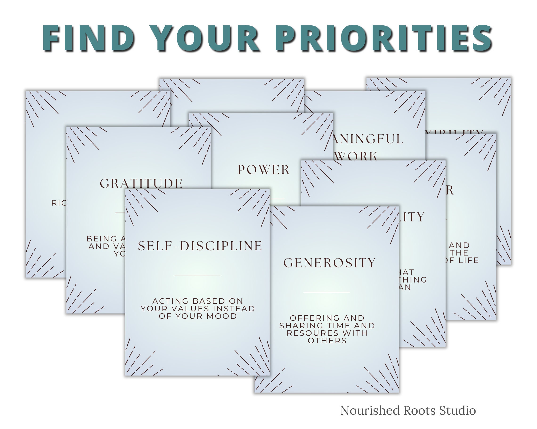 Personal Values Card Deck - Etsy