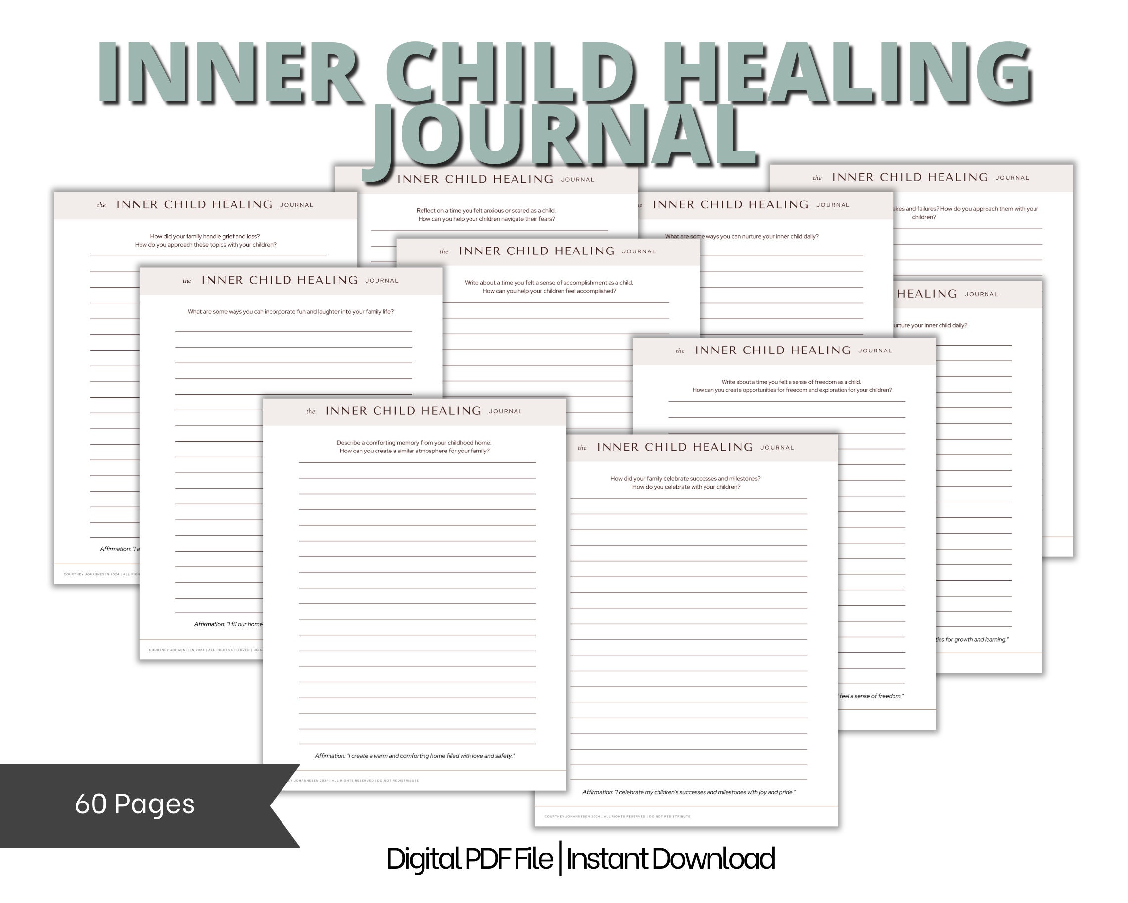 Inner Child Healing Printable Journal for Parents, Emotional Recovery ...