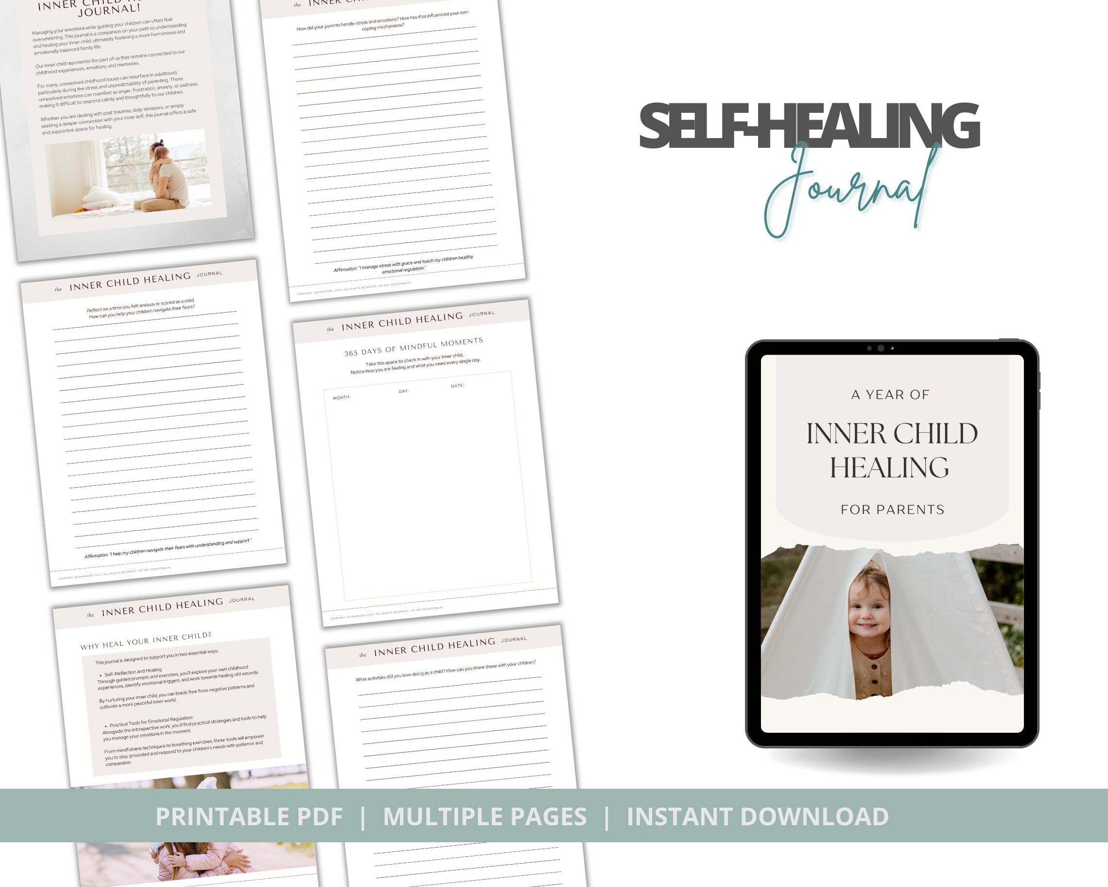 Inner Child Healing Printable Journal for Parents, Emotional Recovery ...