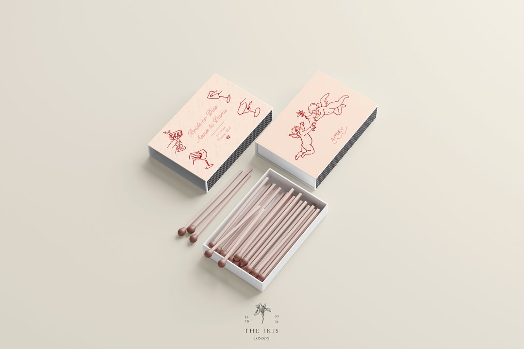 Cajas de cerillas de boda personalizadas para invitados, favores ...