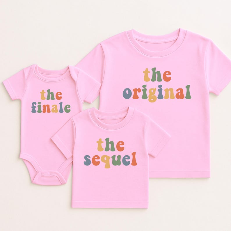 Retro Matching Family Shirts, Pregnancy Announcement & Sibling Reveal ...