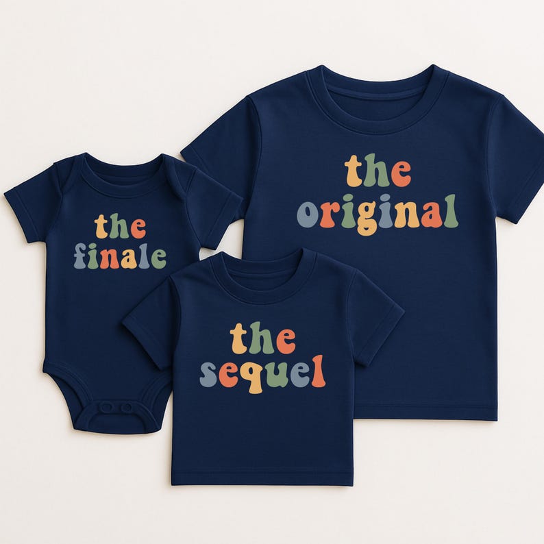Retro Matching Family Shirts, Pregnancy Announcement & Sibling Reveal ...