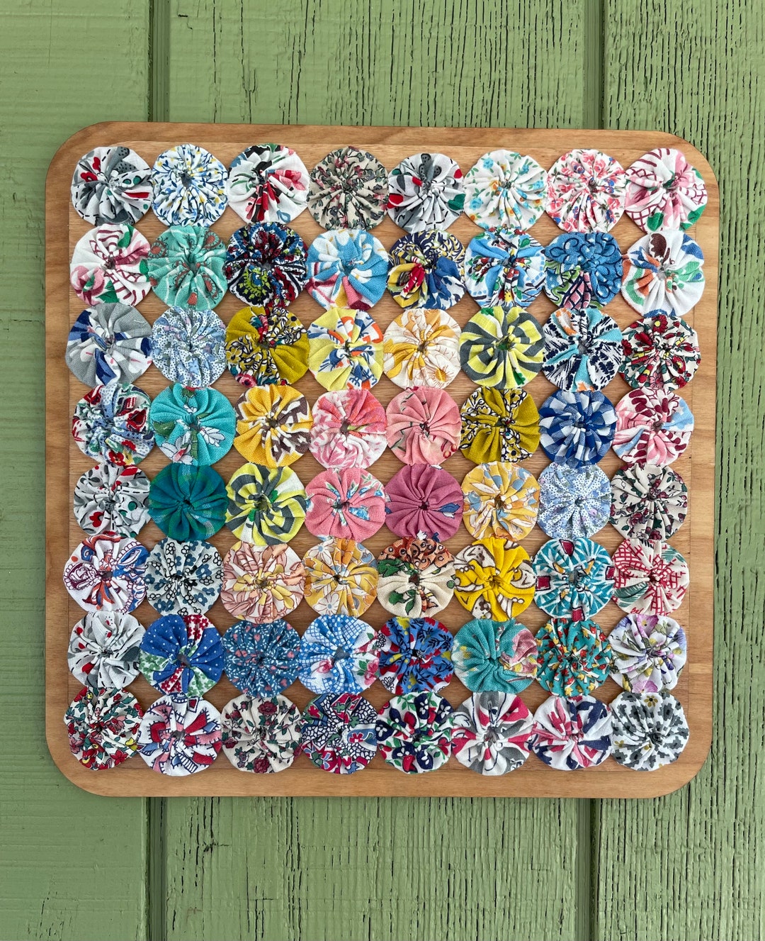 Yo-yo Block Vintage Quilt Art - Etsy