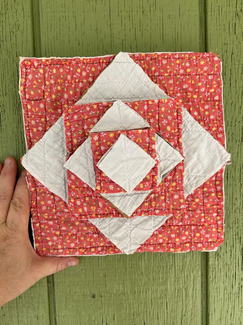 Pyramid of Vintage Quilt Block Art - Etsy