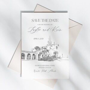 Save the Date Venue Sketch Custom Save the Date Drawing Venue ...